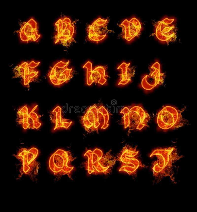 Fire font collection stock illustration. Illustration of demonic - 57581996