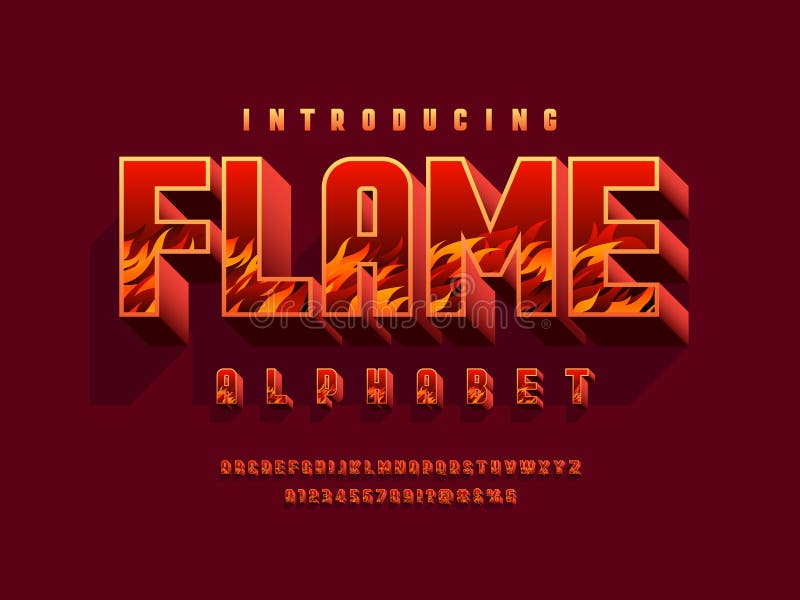 Fire font stock vector. Illustration of hazard, alphabet - 256209710