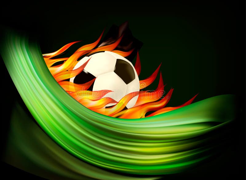 Flaming Soccer Ball Logo stock vector. Illustration of ball - 11760112