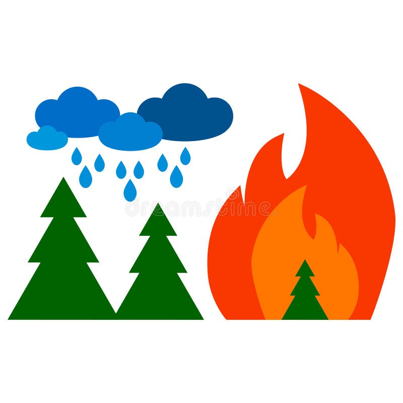 Fire Rain and Fire Extinguisher Stock Vector - Illustration of painting ...