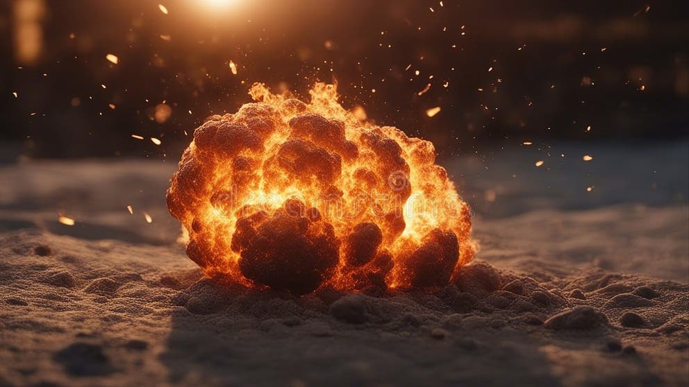 Fire in the Forest a Fireball Explosion in the Air, Creating a Huge ...