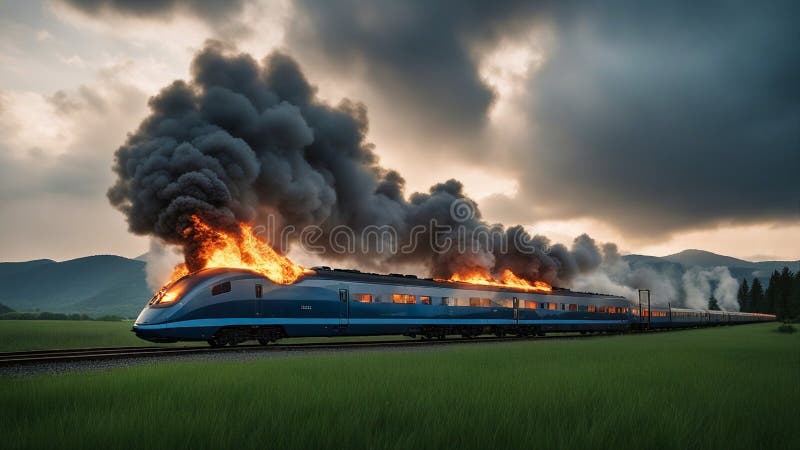 Fire in the Forest _A High-speed Burning Train on Fire that is ...