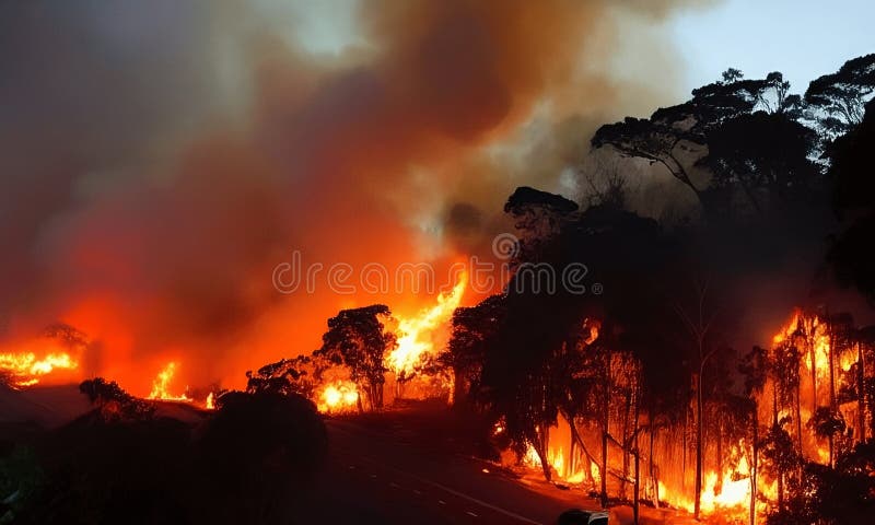 Fire on Forest Inferno stock illustration. Illustration of fire - 268226062