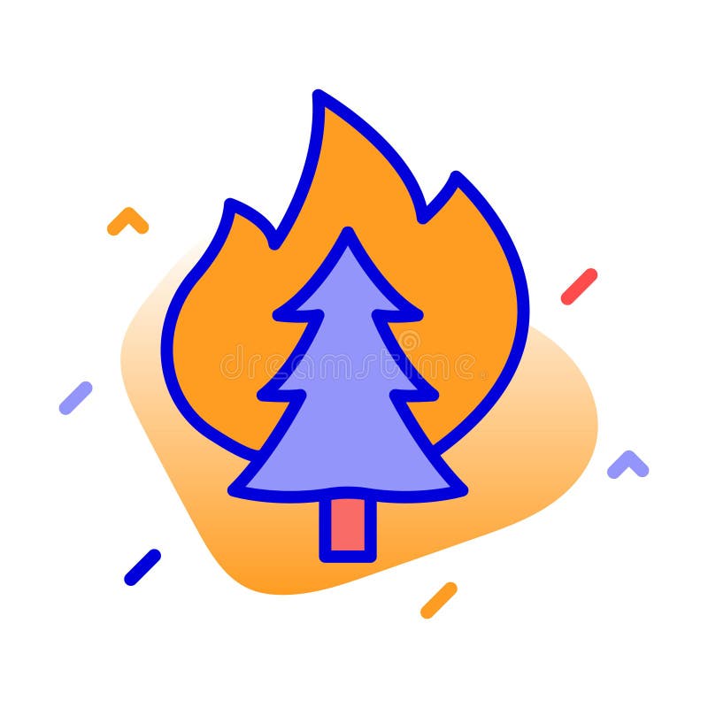 Fire, Forest, Tree, Wildfire Fully Editable Vector Icon Stock Vector ...