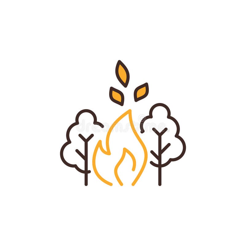 Fire in Forest Vector Concept Modern Icon Stock Vector - Illustration ...