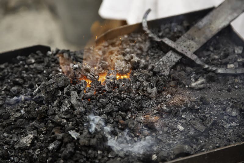 Fire in the forge stock photo. Image of forging, metalwork - 180010994
