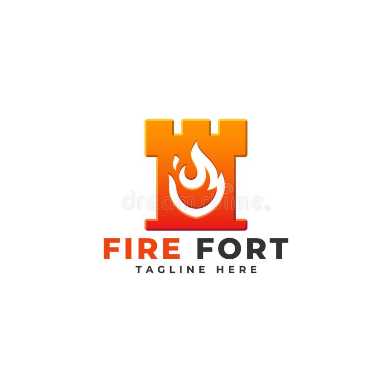 Fire Fortress Logo Template Stock Vector - Illustration of idea, guard ...