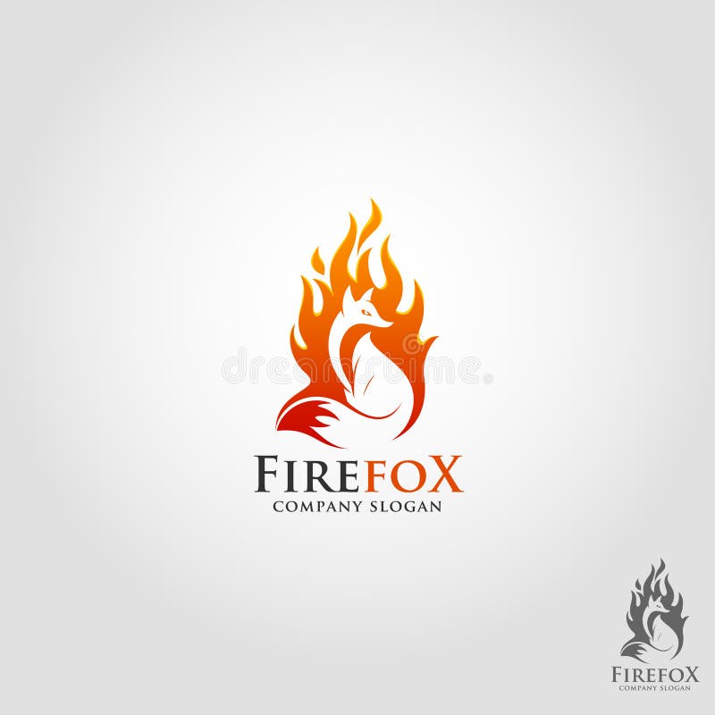 Fire Fox Logo template stock vector. Illustration of element - 129804482