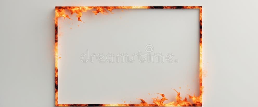 Fire Frame Border Background for Banner with Copy Space. Stock Image ...