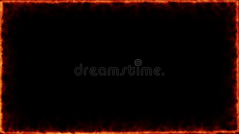 Fire Frame, Burning Rectangle Animated on Black. Stock Video - Video of ...