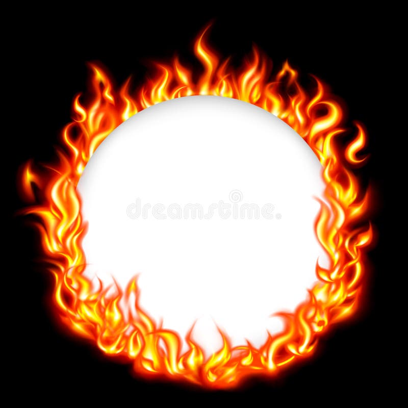 Fire circle frame. stock vector. Illustration of frame - 30126570