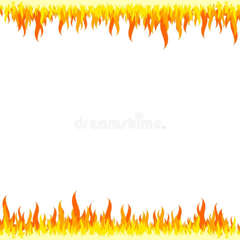 Fire Frame - White Background Stock Illustration - Illustration of ...