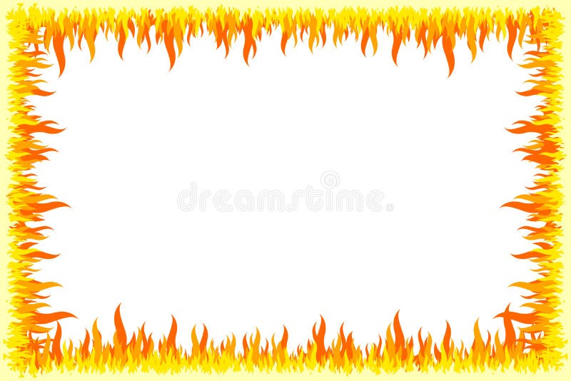 Fire Frame - White Background Stock Illustration - Illustration of ...