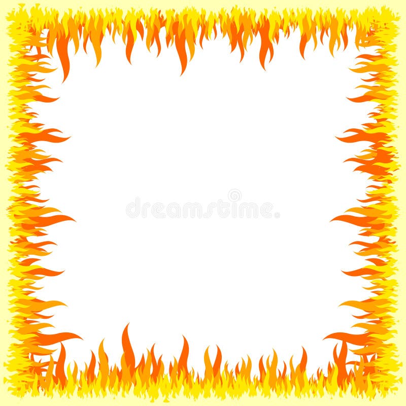 Fire Frame - White Background Stock Illustration - Illustration of ...