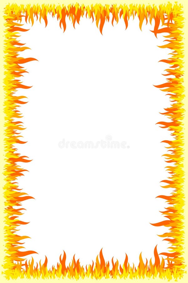 Fire Frame - White Background Stock Illustration - Illustration of ...