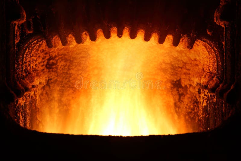Furnace with fire stock image. Image of glowing, interior - 35437489