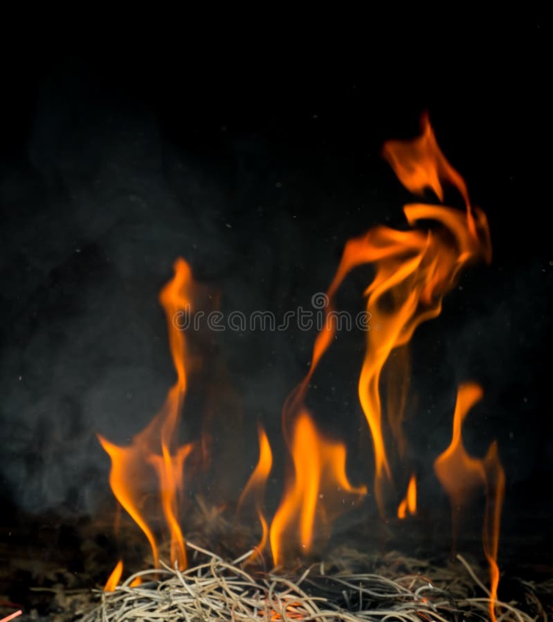 Fire on furnace stock image. Image of warmly, coal, kitchen - 58642057