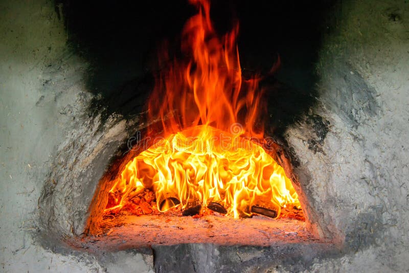 The fire in the furnace stock image. Image of coal, fireplace - 76539025