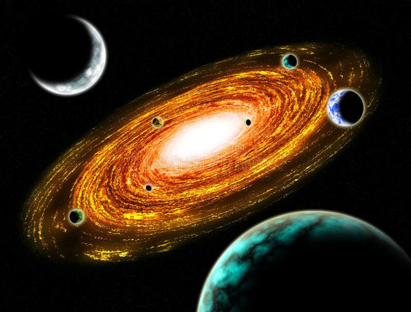 Fire Galaxy Planet Space Illustration. Stock Illustration ...