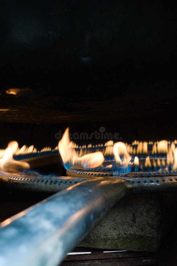 Fire stock image. Image of fire, heat, burner, dark - 156779001