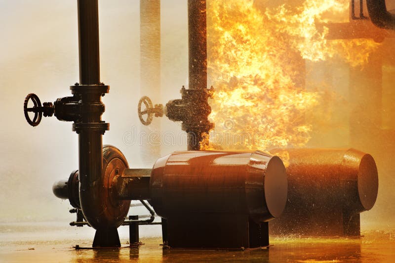 Pipe fire stock photo. Image of extinguisher, pipe, hazard - 70588