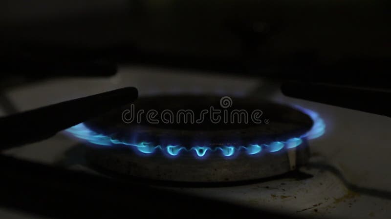 Fire in a Gas Stoker on a Gas Stove Stock Video - Video of stove, heat ...