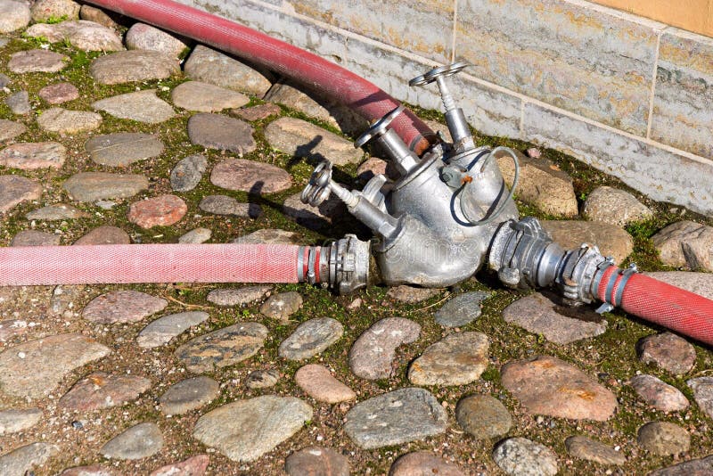 The Fire Gate a Tee and Hoses for Water Stock Image - Image of fire ...