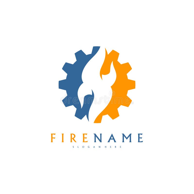 Fire Gear Logo Designs Vector, Fire Industry Logo Template Stock ...
