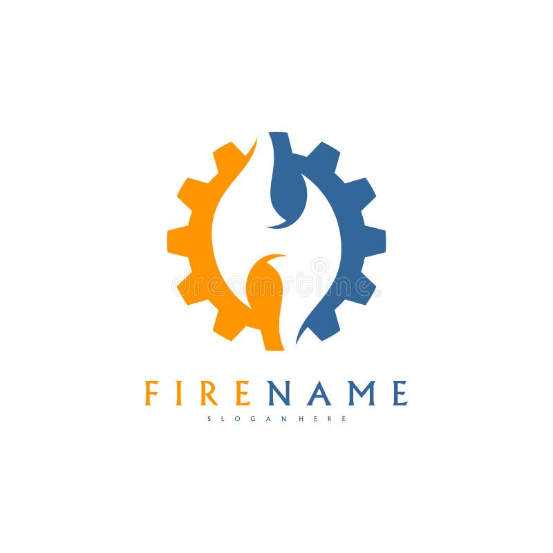 Fire Gear Logo Designs Vector, Fire Industry Logo Template Stock ...