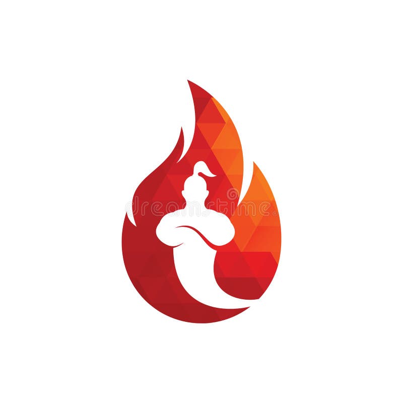 Fire Genie Logo Design Template Vector. Stock Vector - Illustration of ...