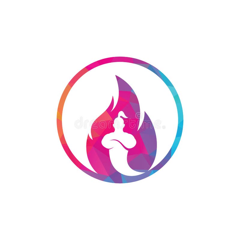 Fire Genie Logo Design Vector. Stock Vector - Illustration of logo ...