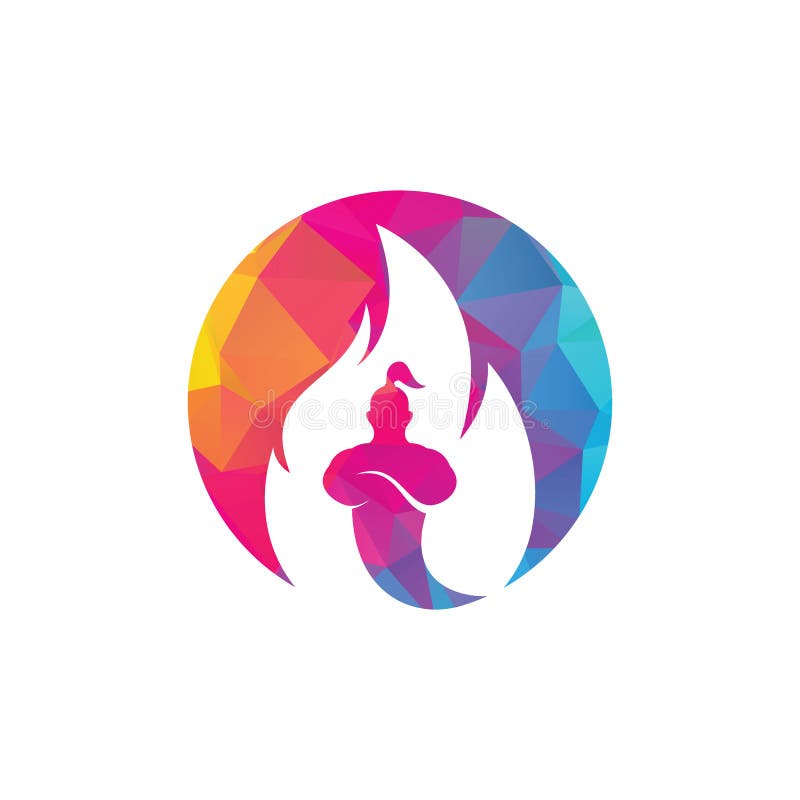 Fire Genie Drop Shape Concept Logo Design Stock Vector - Illustration ...