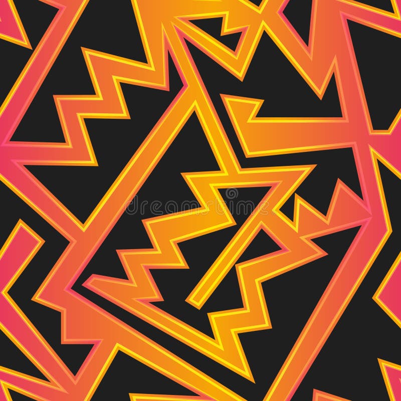 Fire Geometric Seamless Pattern Stock Vector - Illustration of fire ...