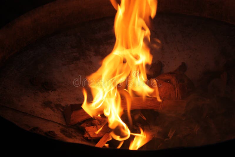 Fire on Coconut shell stock image. Image of fair, empty - 26470103