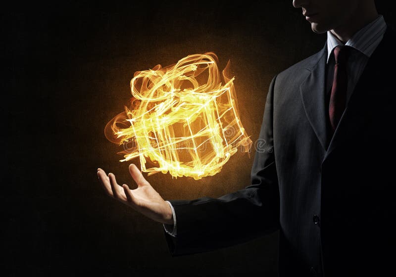 Fire gift box stock image. Image of decorative, celebration - 86677877