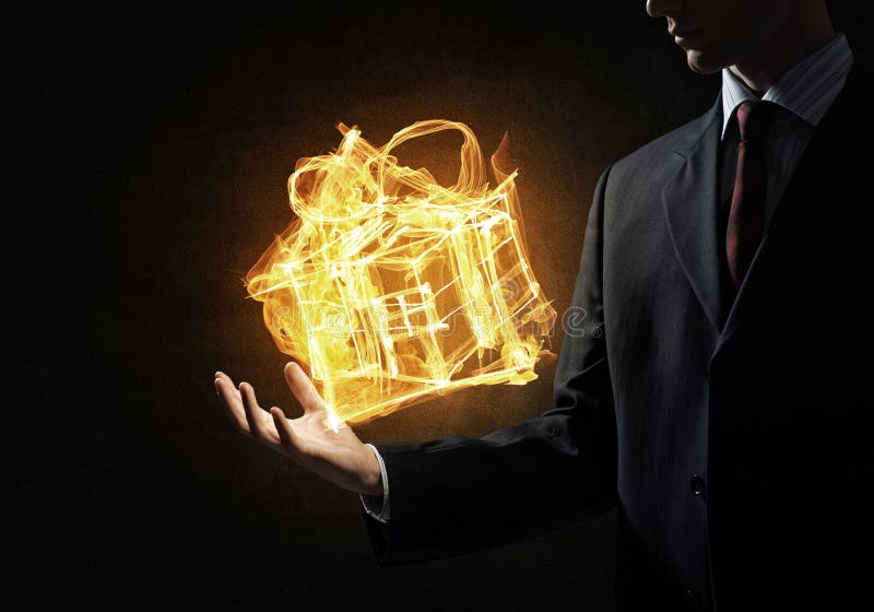 Fire gift box stock image. Image of touch, giftbox, holiday - 96499353