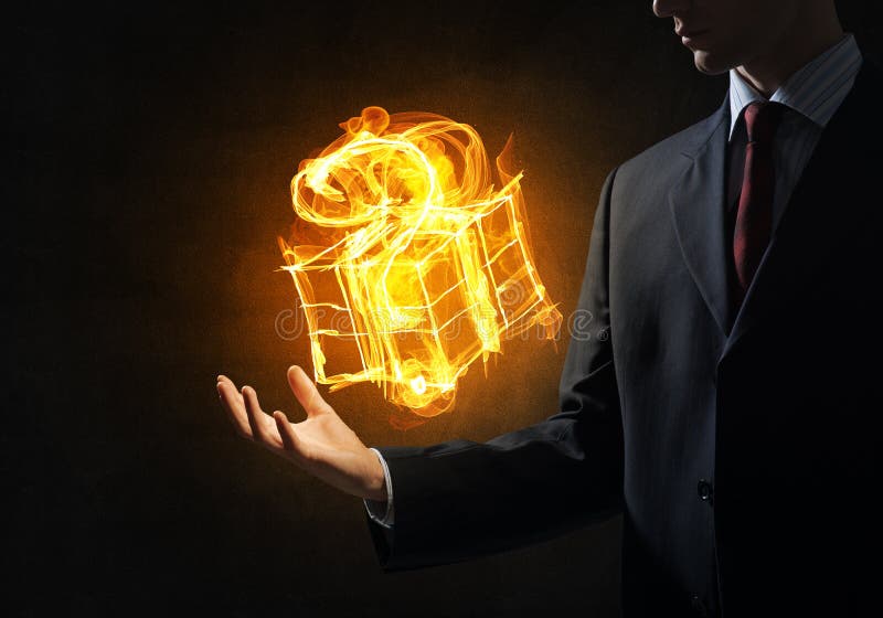 Fire gift box stock photo. Image of dark, fire, pattern - 105763914