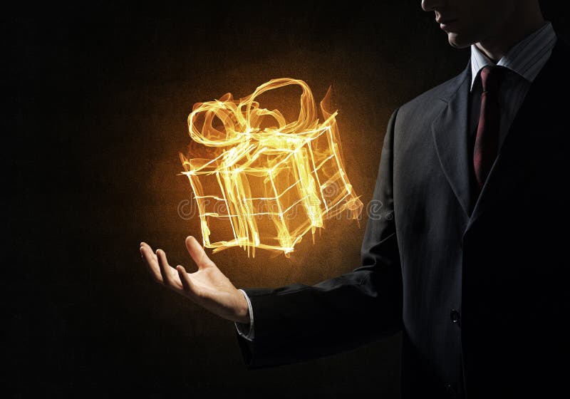 Fire gift box stock photo. Image of dark, fire, pattern - 105763914