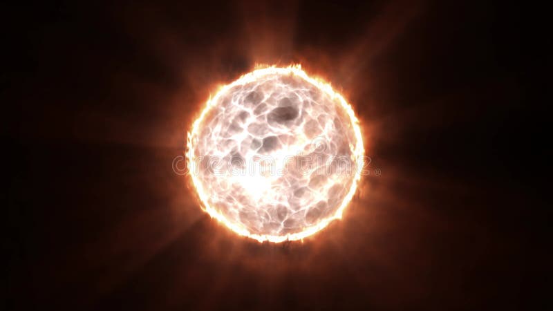 Fire Glowing Magic Sphere on a Black Background Animation. Stock ...