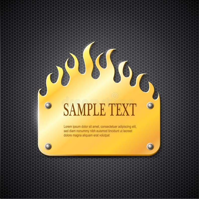 Fire gold sign stock vector. Illustration of flames, glossy - 30908779
