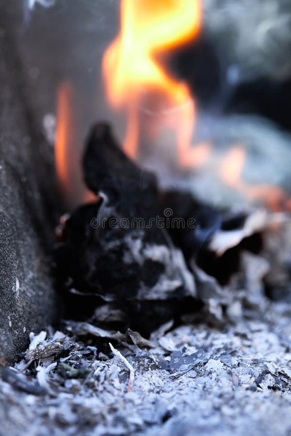 Fire and gray ashes stock photo. Image of color, black - 180238120