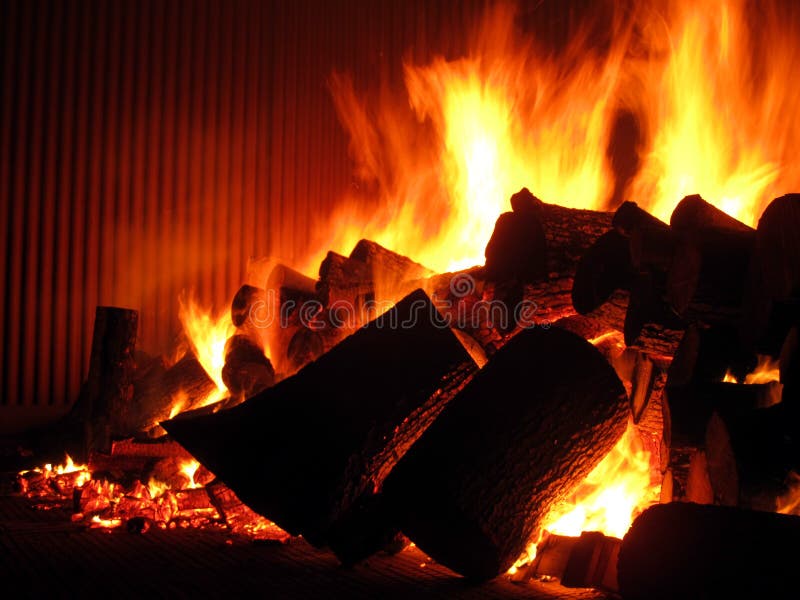 Fire on the Grill Grate Boiler Stock Image - Image of technology ...