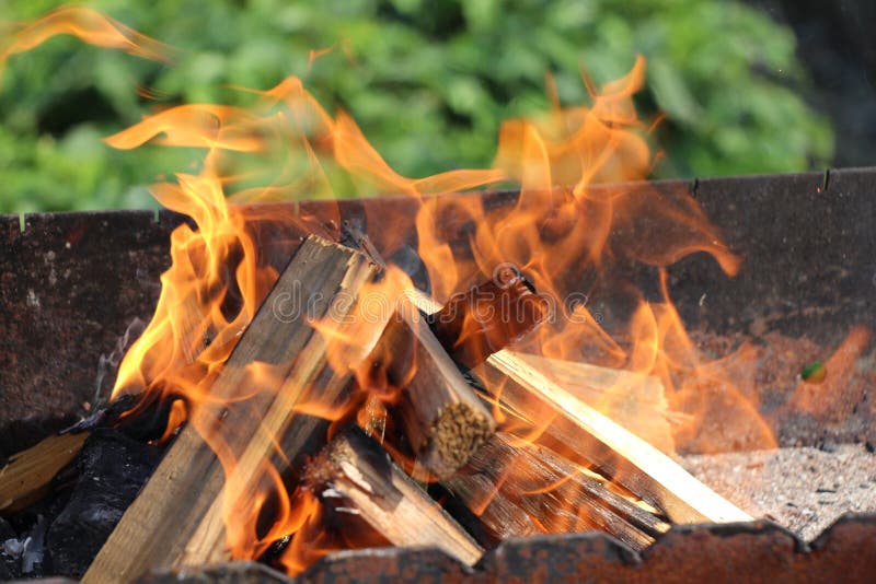 The Fire of the Fire in the Grill Stock Image - Image of strong, forge ...