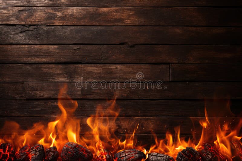 Fire Grilled Themed Background Large Copy Space - Stock Picture ...
