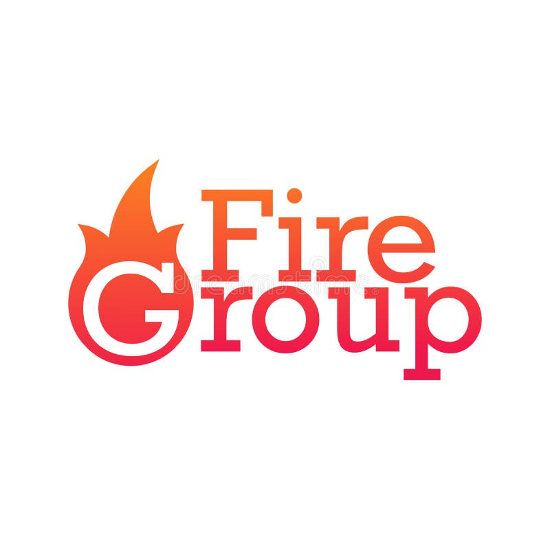 Fire Group Department Emblem or Logo. Vector Illustration Isolated on ...