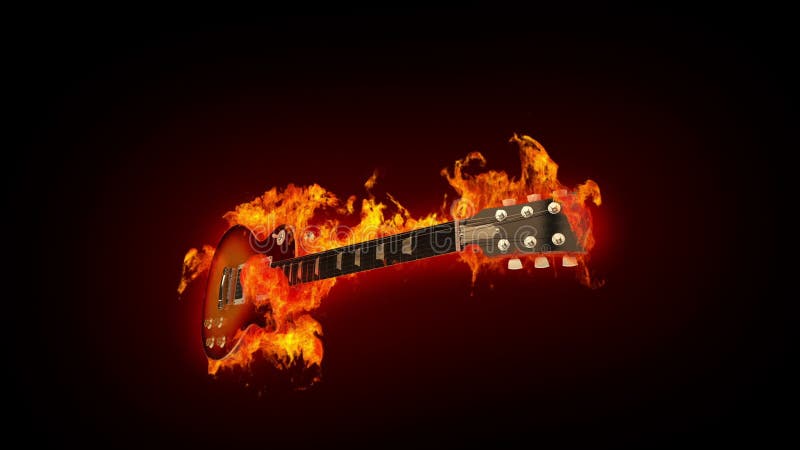 Fire guitar stock video. Video of concept, copyspace - 37016530