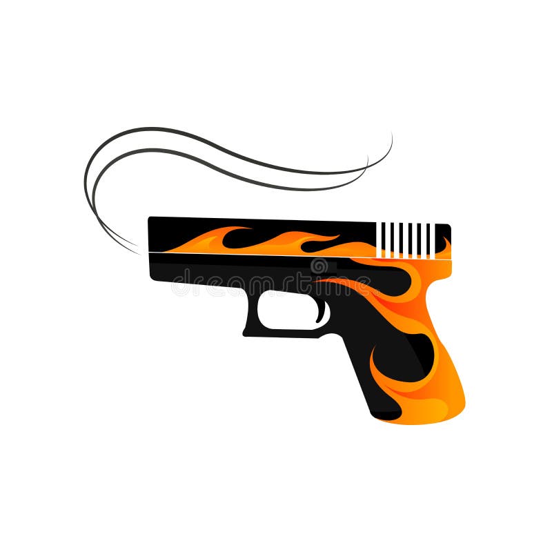 Fire Gun and Weapon Vector stock vector. Illustration of crime - 87839681