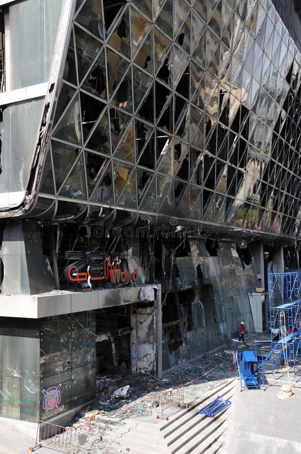 Fire Gutted Mall and Cinema in Bangkok Editorial Stock Photo - Image of ...