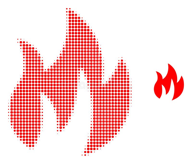 Fire Halftone Dot Icon stock vector. Illustration of sign - 219310521