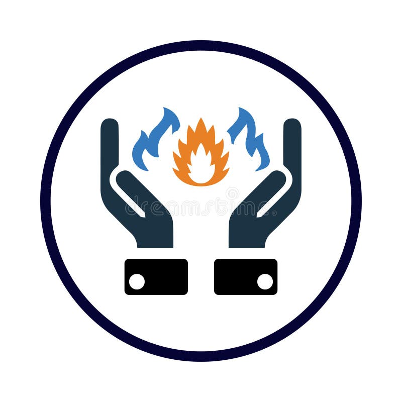 Fire, Hand, Burn, Fire on Hand Icon Stock Vector - Illustration of ...
